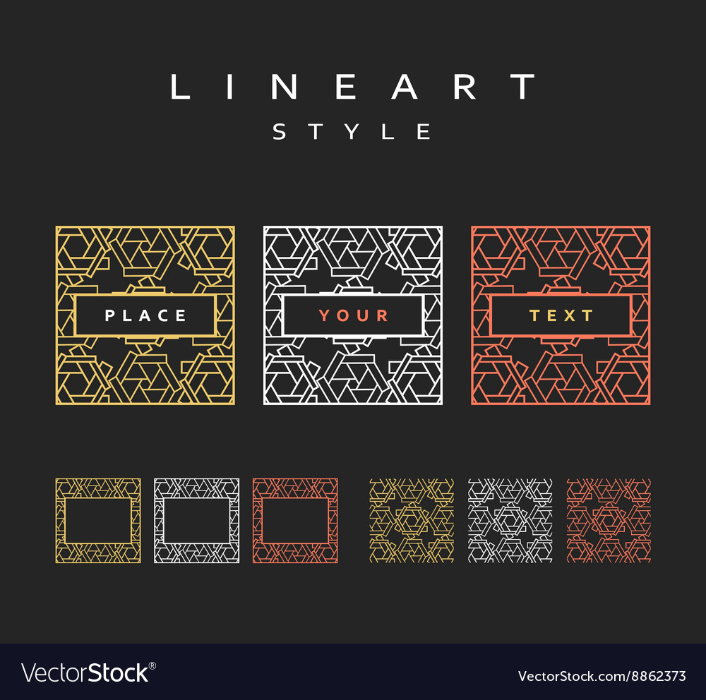 Set of design elements labels and frames Vector Image
