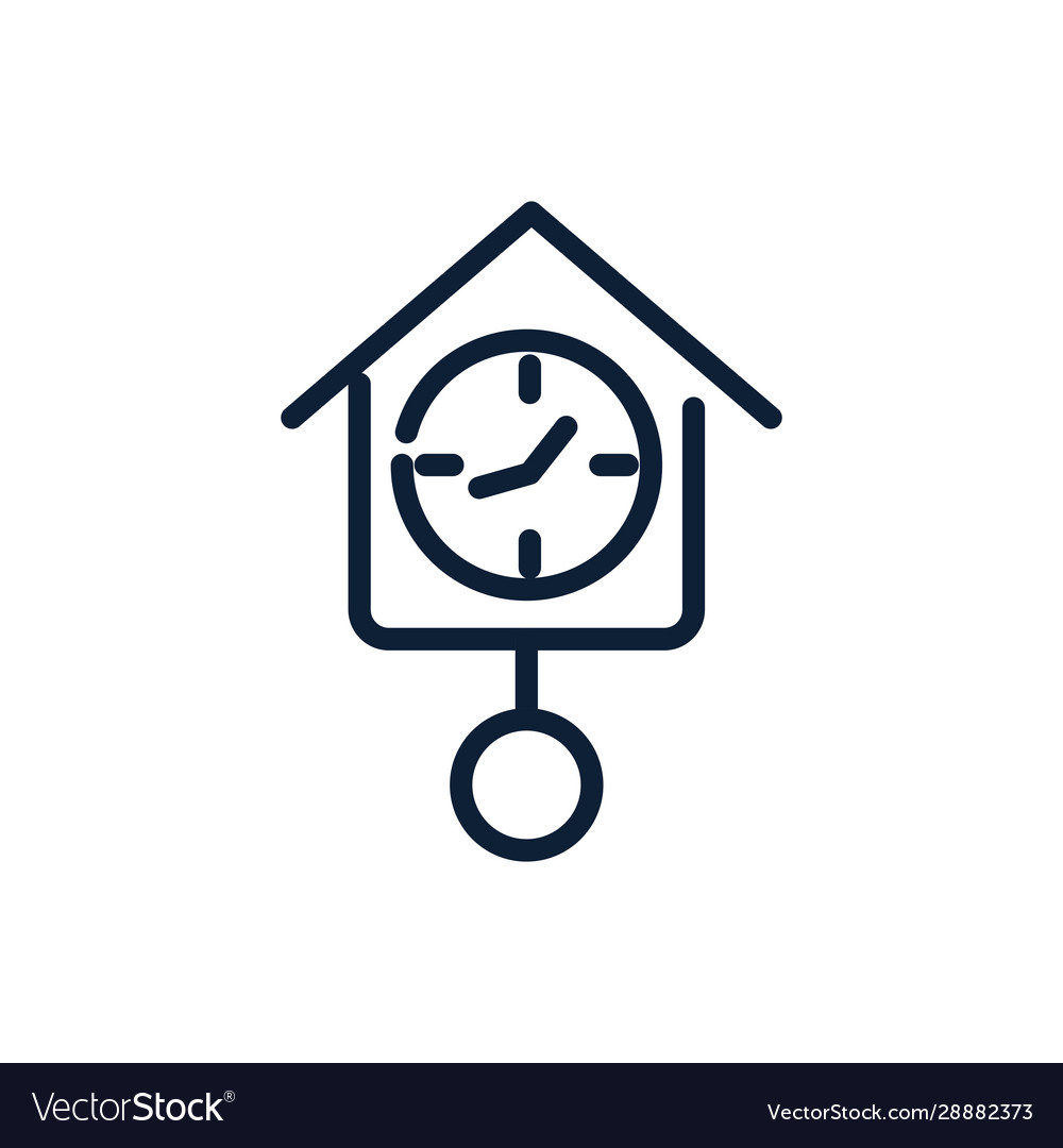 Time clock with pendulum linear design Royalty Free Vector
