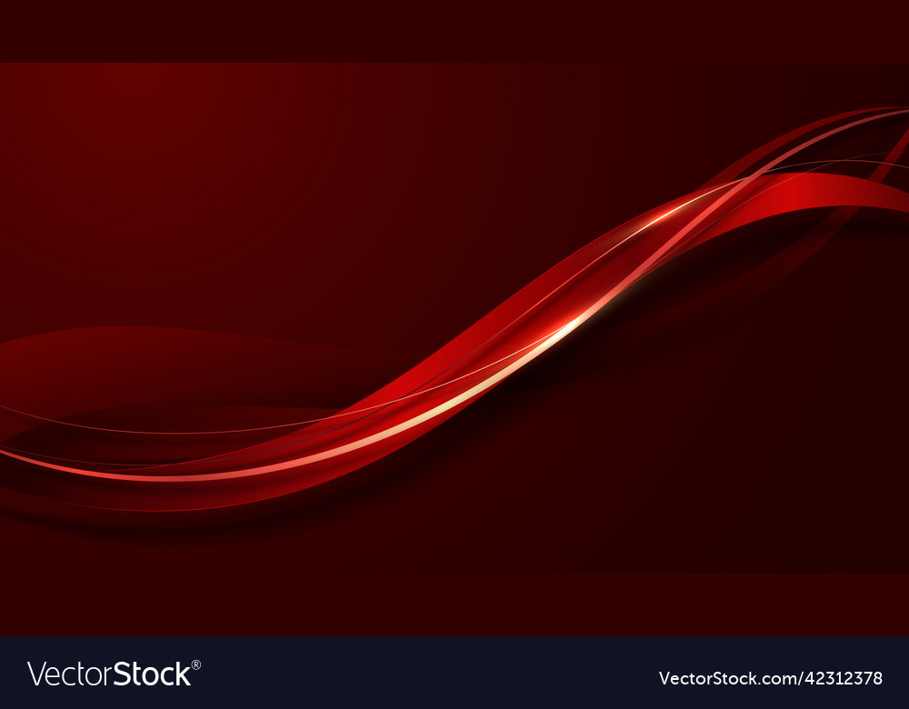 Abstract 3d luxury red color wave lines Royalty Free Vector