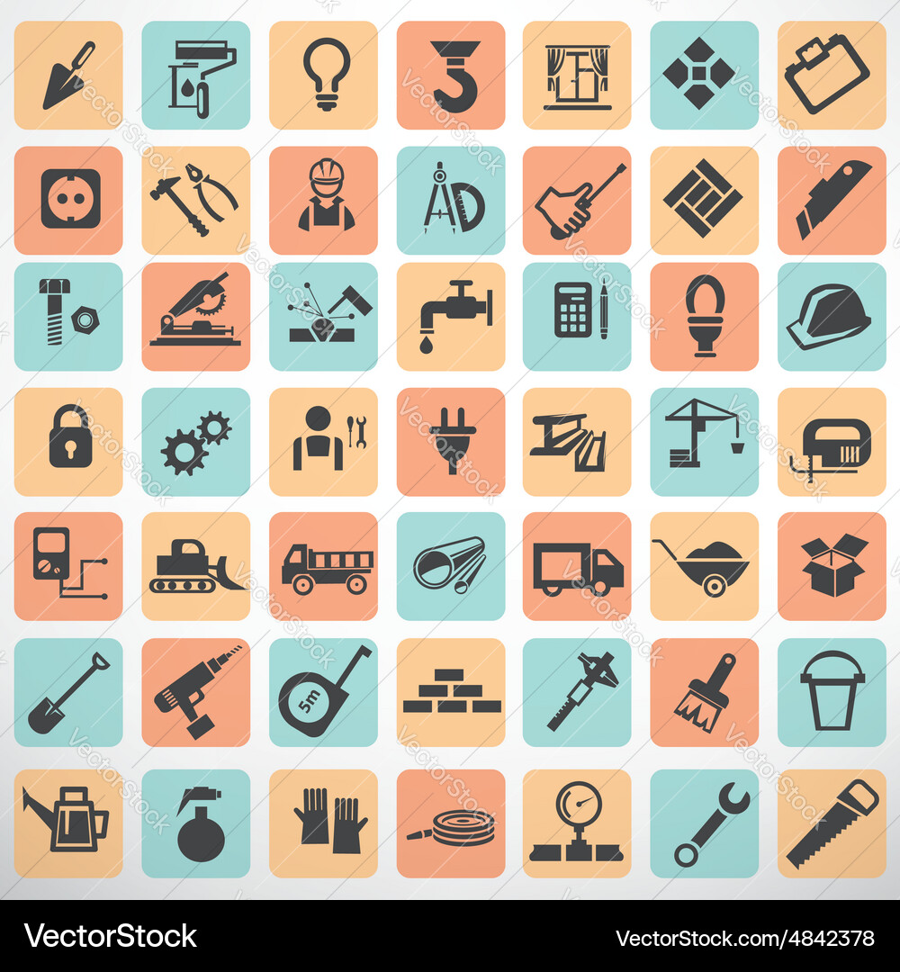 Big set of work tools and construction icons Vector Image