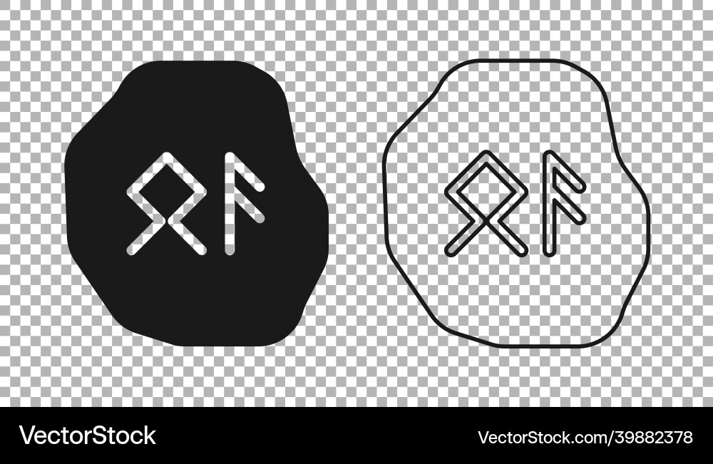 Black magic runes icon isolated on transparent Vector Image