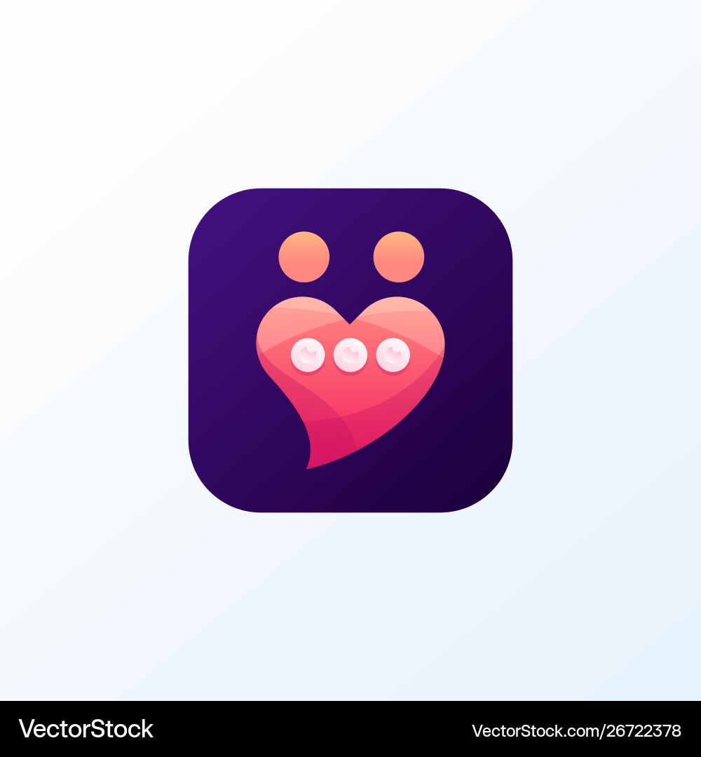 Chat love icon logo ready to use Royalty Free Vector Image