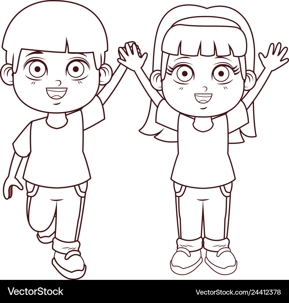Cute children cartoon Royalty Free Vector Image