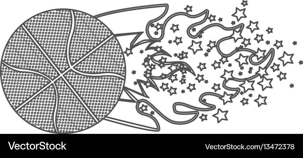 Grayscale contour with olympic flame stars Vector Image