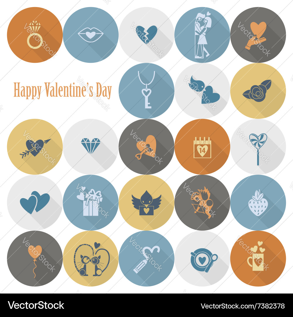 Happy valentines day icons Royalty Free Vector Image