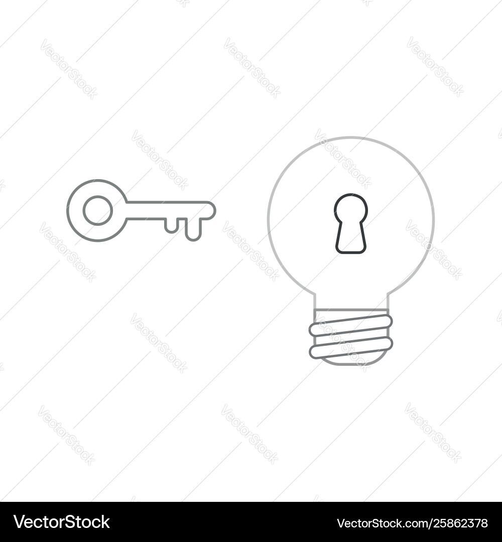 Icon concept light bulb with keyhole and key Vector Image