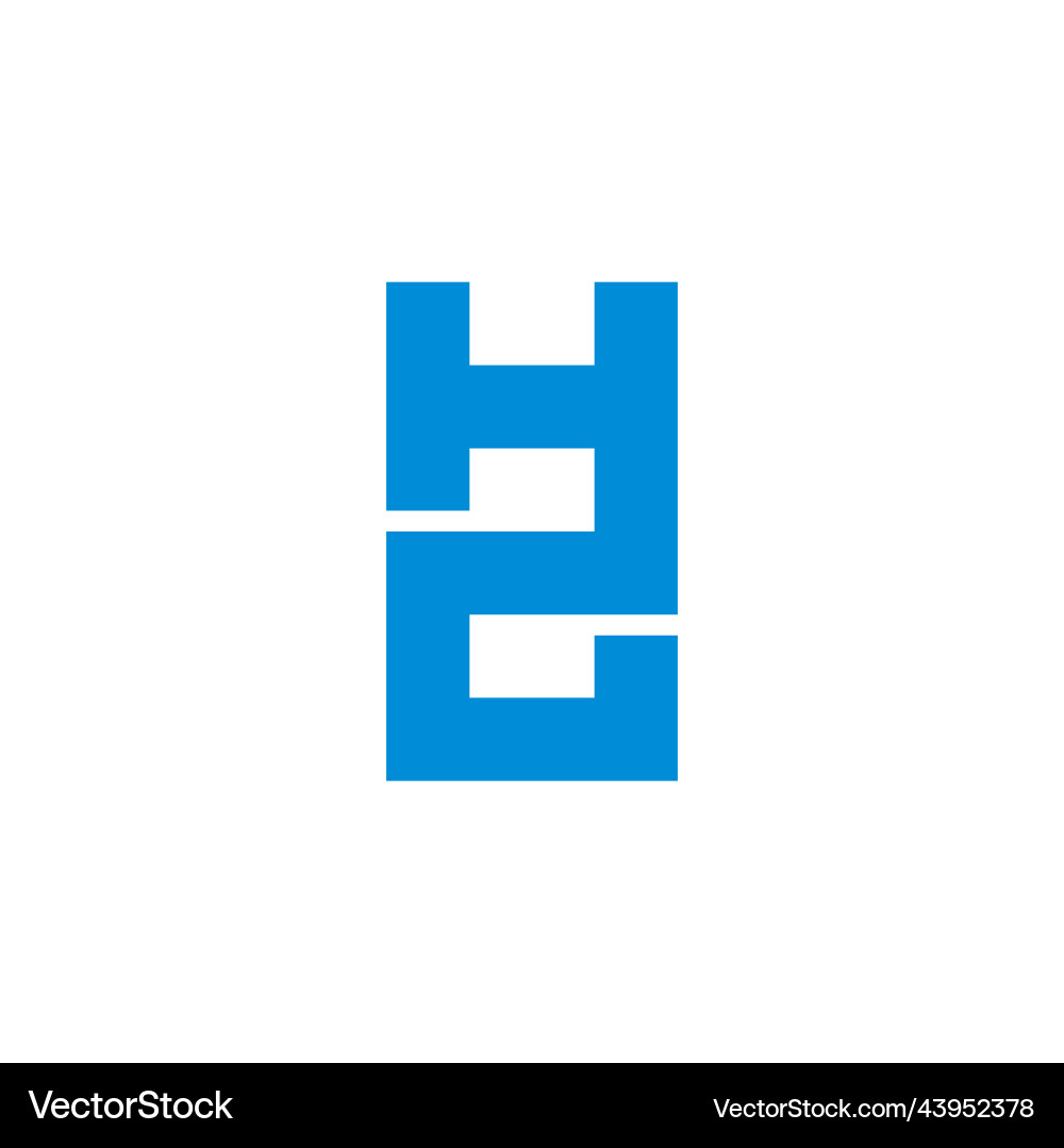 Letter h2 simple linked line geometric logo Vector Image