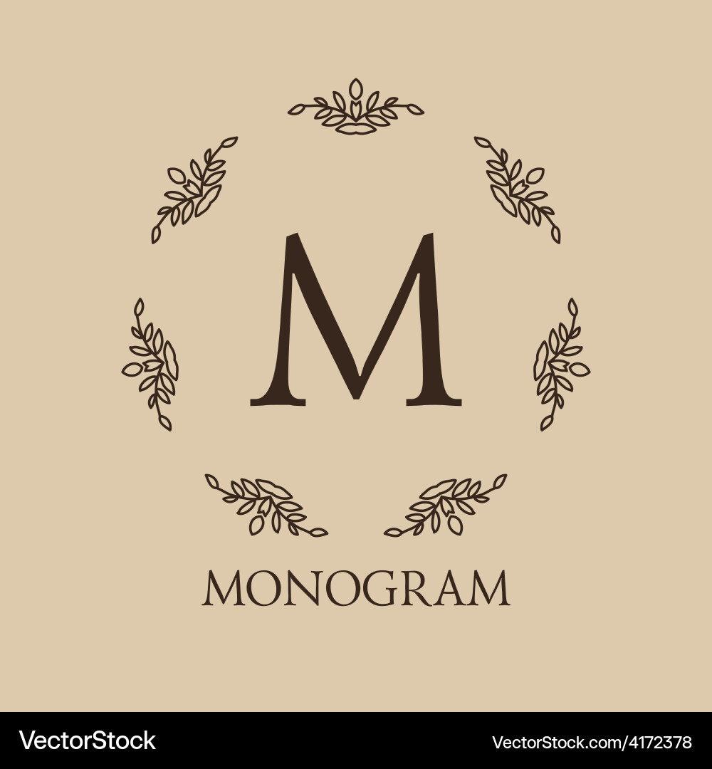 Luxurysimple and elegant monochrome monogram Vector Image