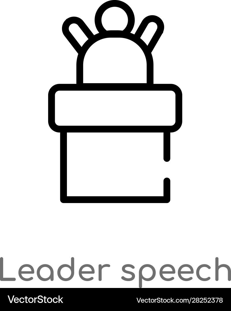 Outline leader speech icon isolated black simple Vector Image