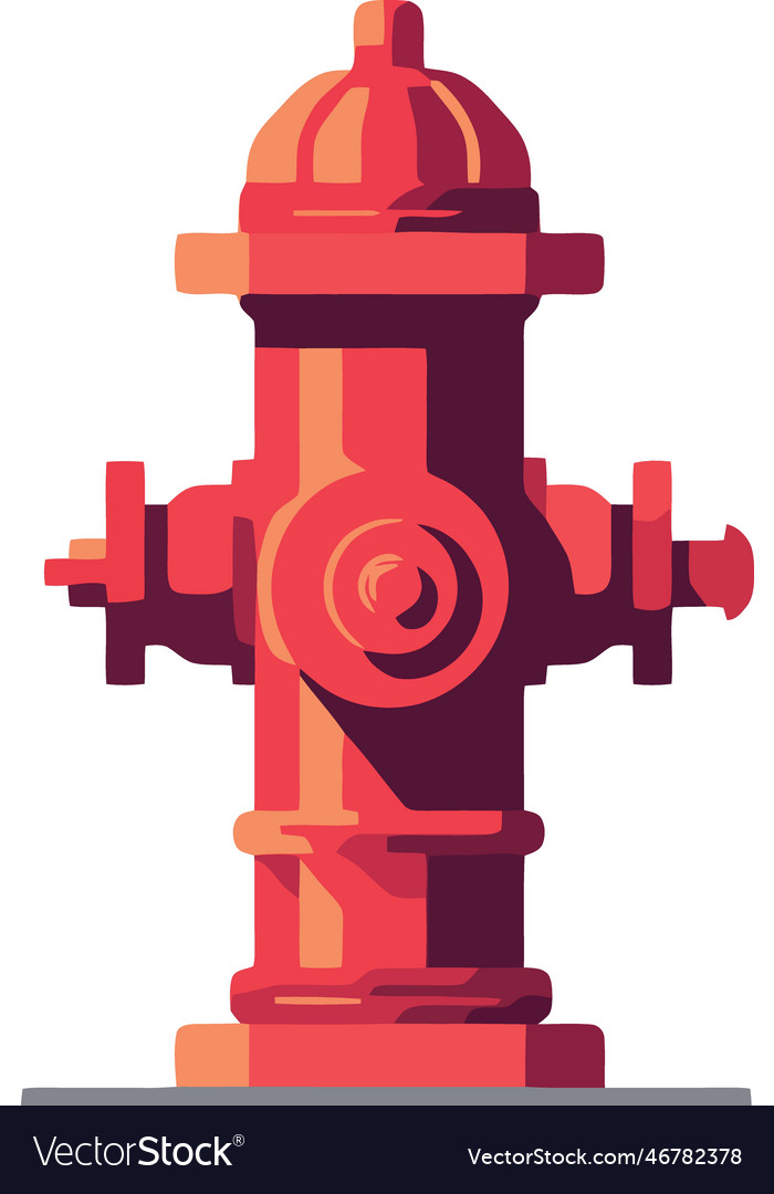 Red fire hydrant object Royalty Free Vector Image
