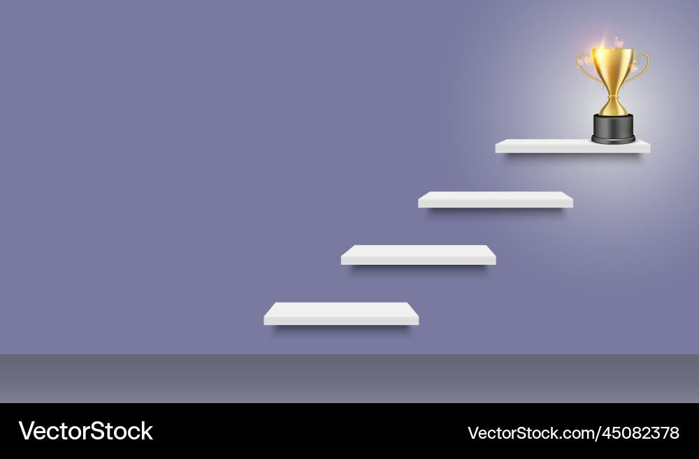 Step to success get golden prize Royalty Free Vector Image