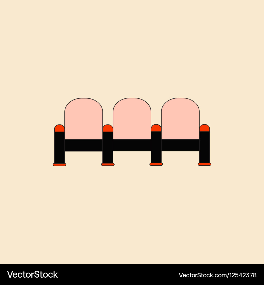 Theatre chairs in flat style Royalty Free Vector Image