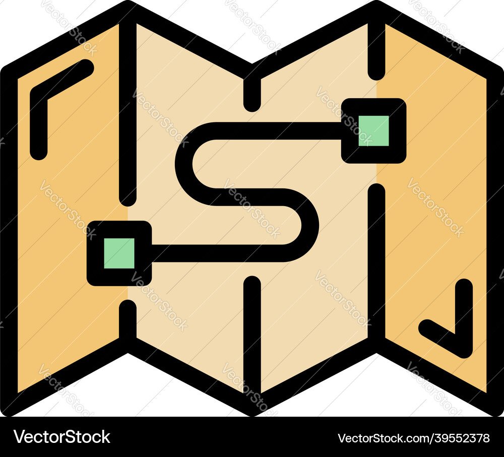 Tourism map icon color outline Royalty Free Vector Image