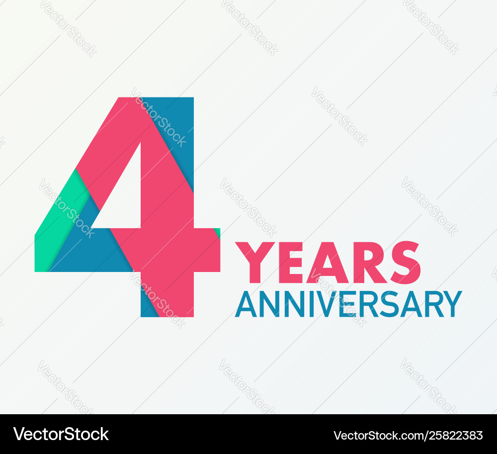 4 years anniversary emblem anniversary icon Vector Image