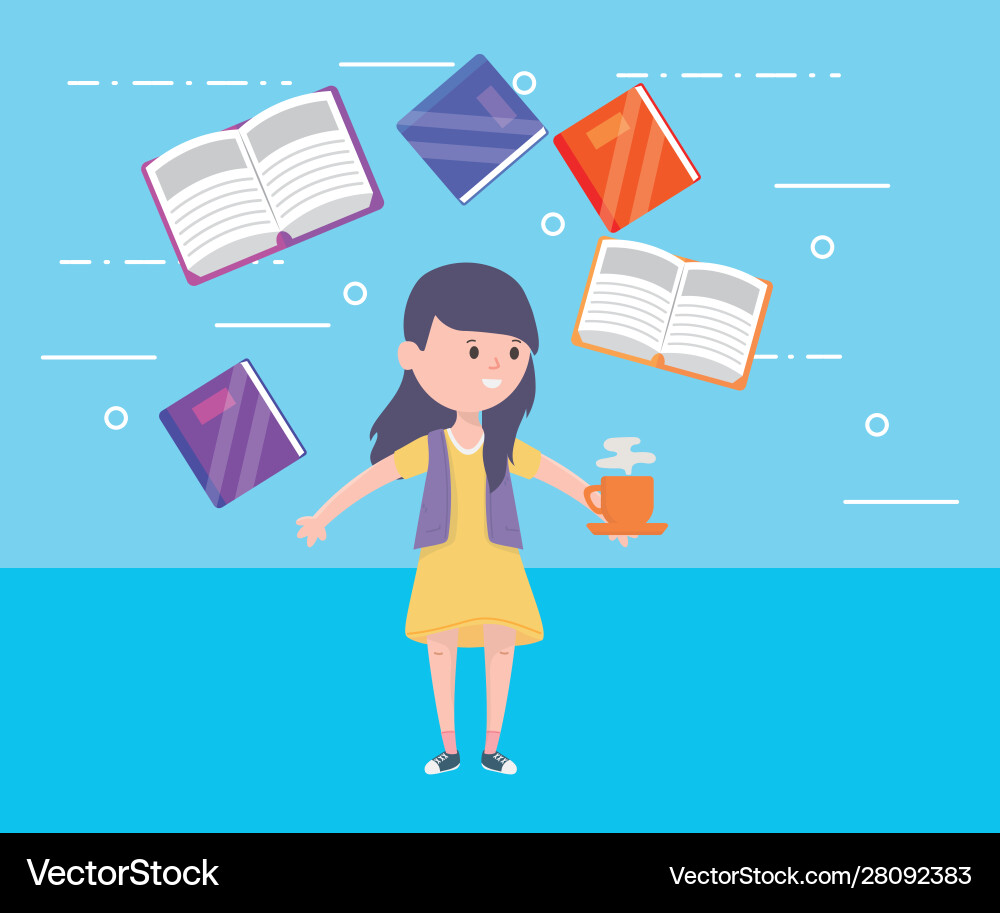 Avatar woman and learning online concept Vector Image