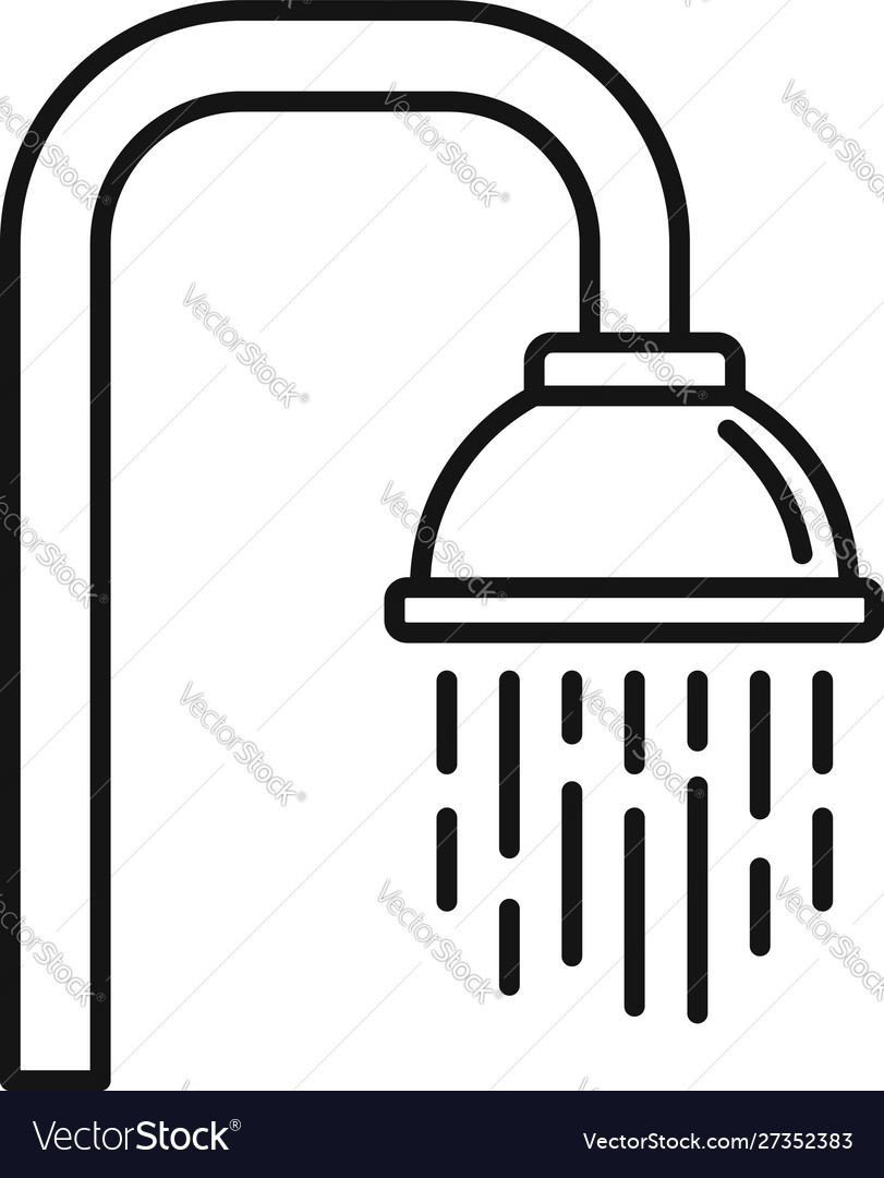 Bathroom Shower Icon Outline Style Royalty Free Vector Image