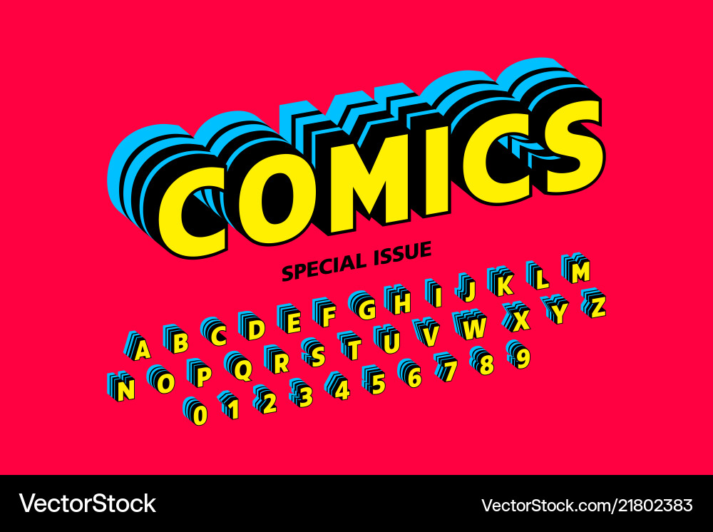 Comics style font design alphabet letters and Vector Image