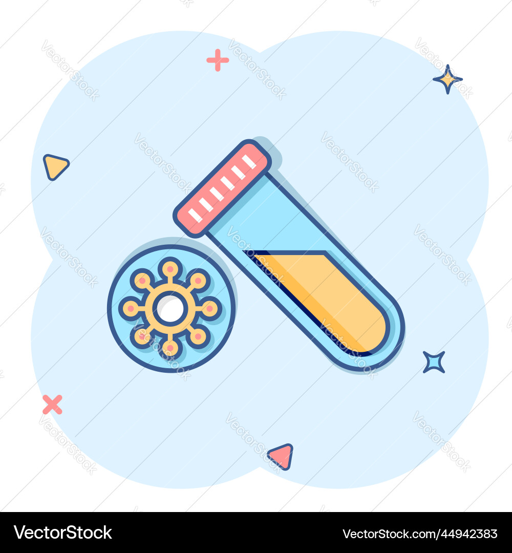 Coronavirus test icon in comic style covid-19 Vector Image