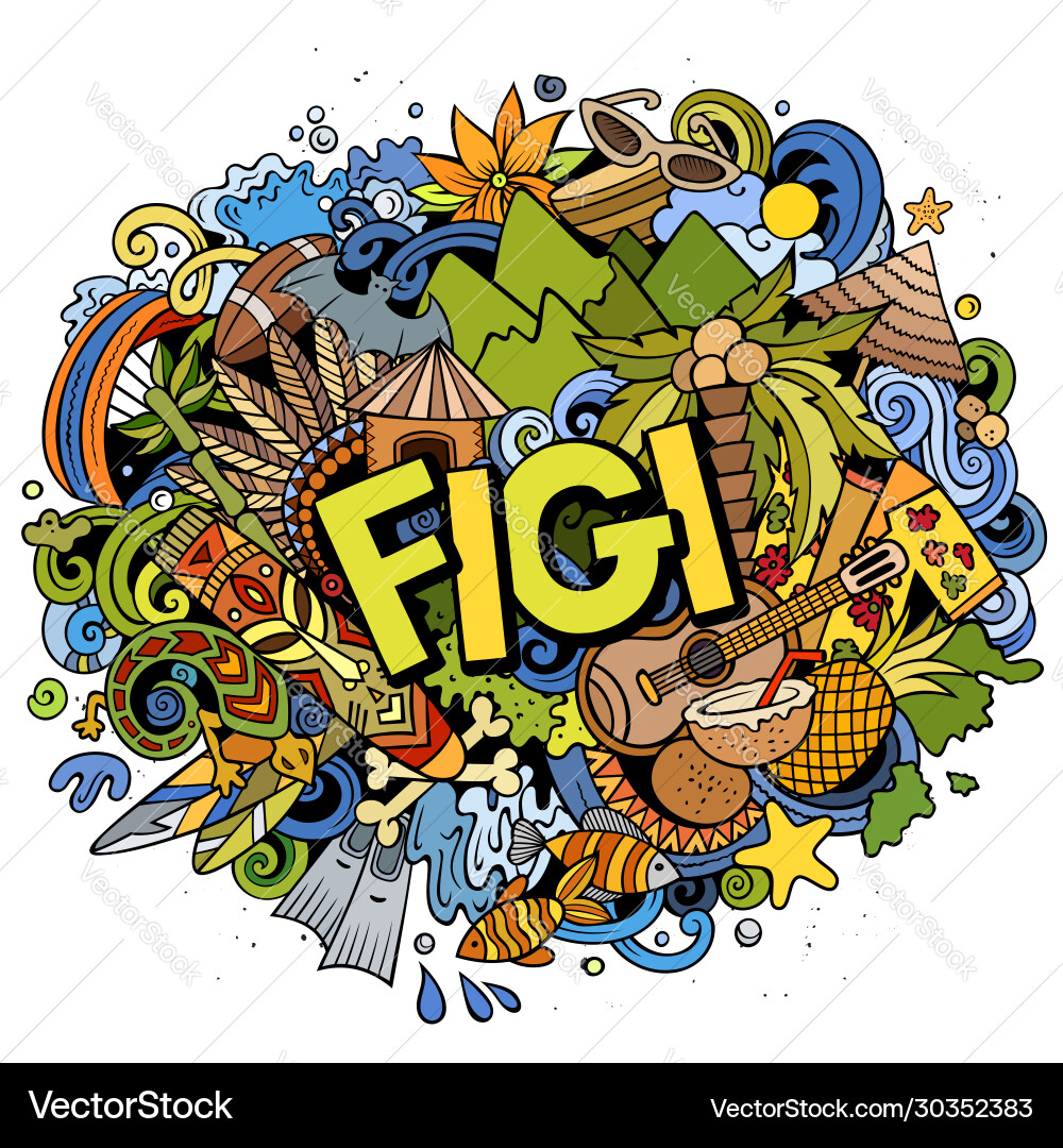 Figi hand drawn cartoon doodles Royalty Free Vector Image