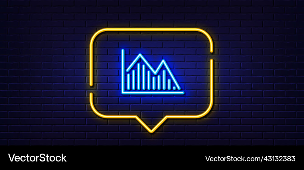 Financial chart line icon finance graph neon Vector Image