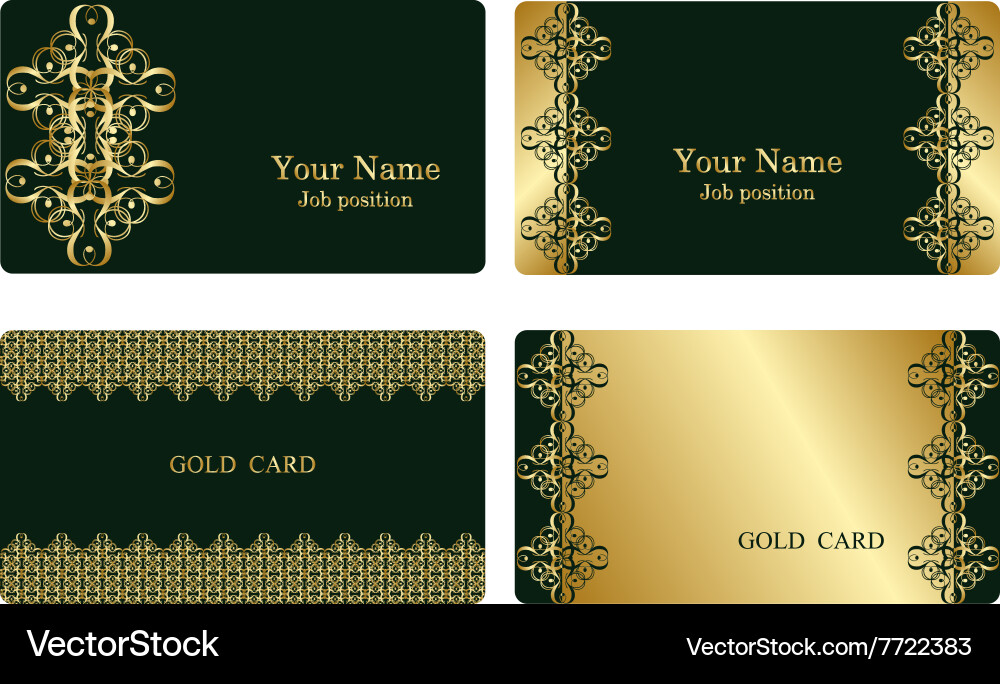 Gold business cards Royalty Free Vector Image - VectorStock