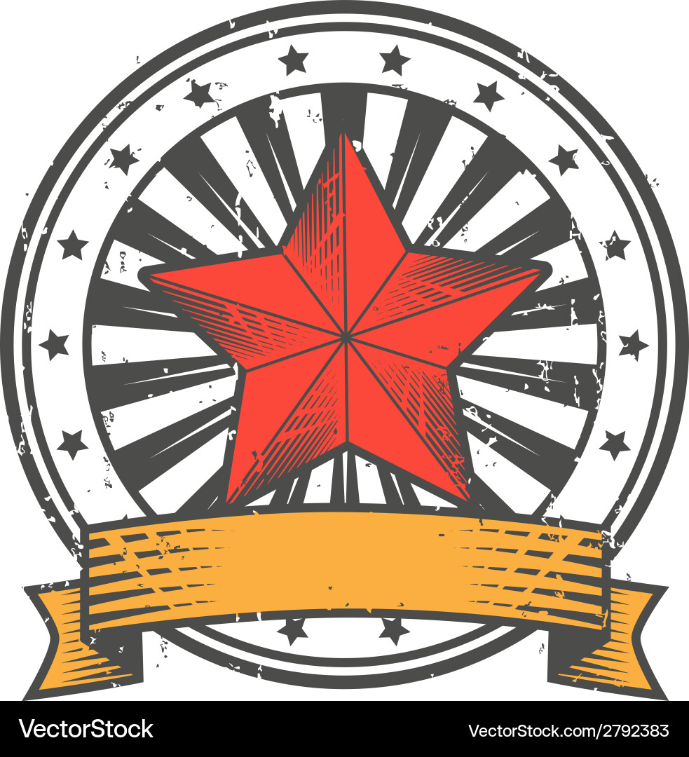 Grunge rubber stamp with star in soviet style Vector Image