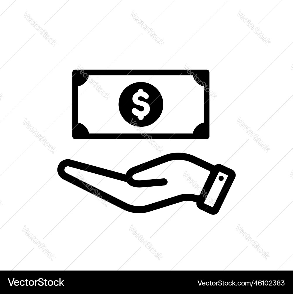 Hand holding money icon us dollar Royalty Free Vector Image