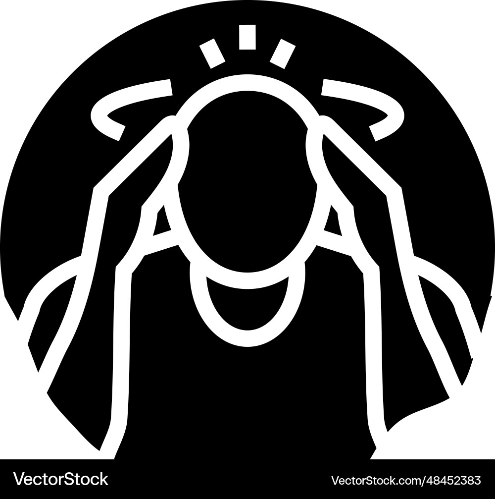 Headache dizziness disease symptom glyph icon Vector Image