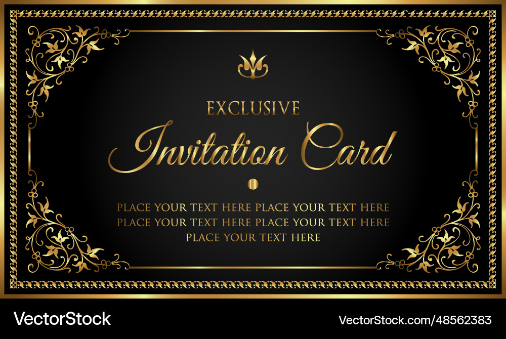 Luxury invitation card design image Royalty Free Vector