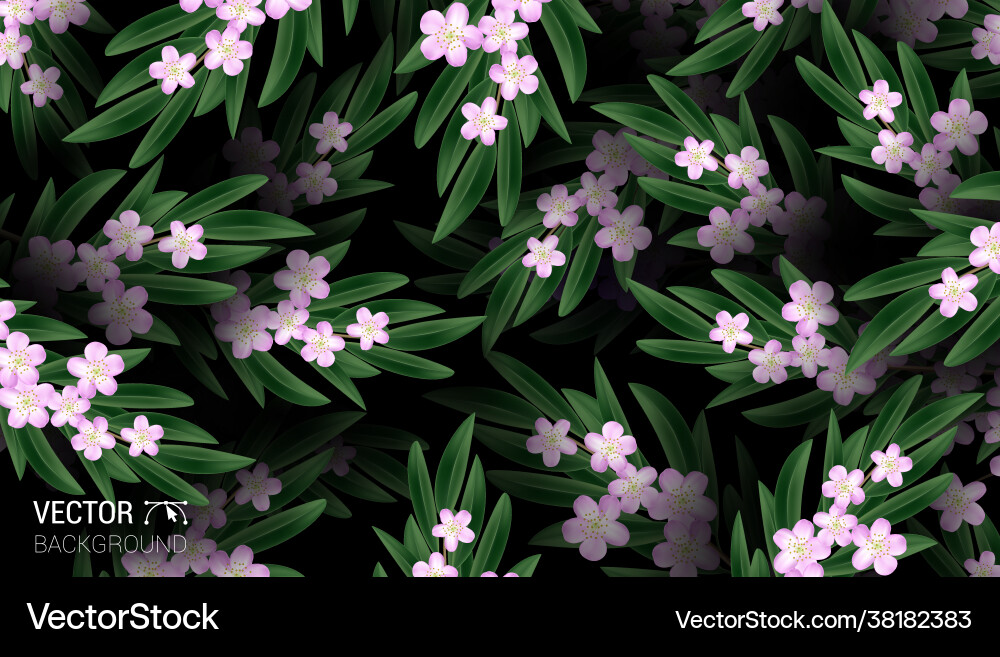 Natural realistic floral seamless pattern flowers Vector Image