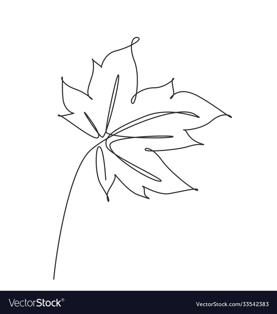 One continuous line drawing abstract tropic Vector Image