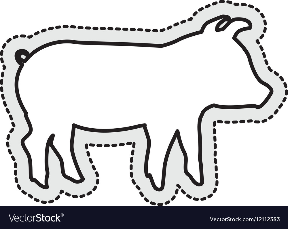 Pig animal farm isolated icon Royalty Free Vector Image