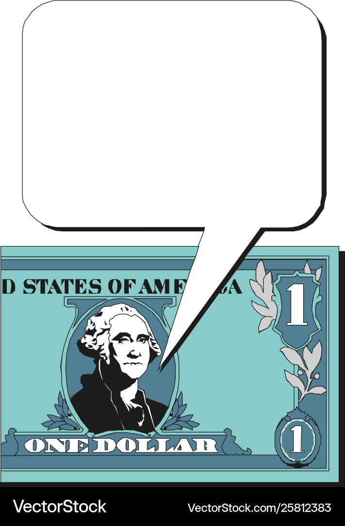 Portrait george washington on a one dollar Vector Image