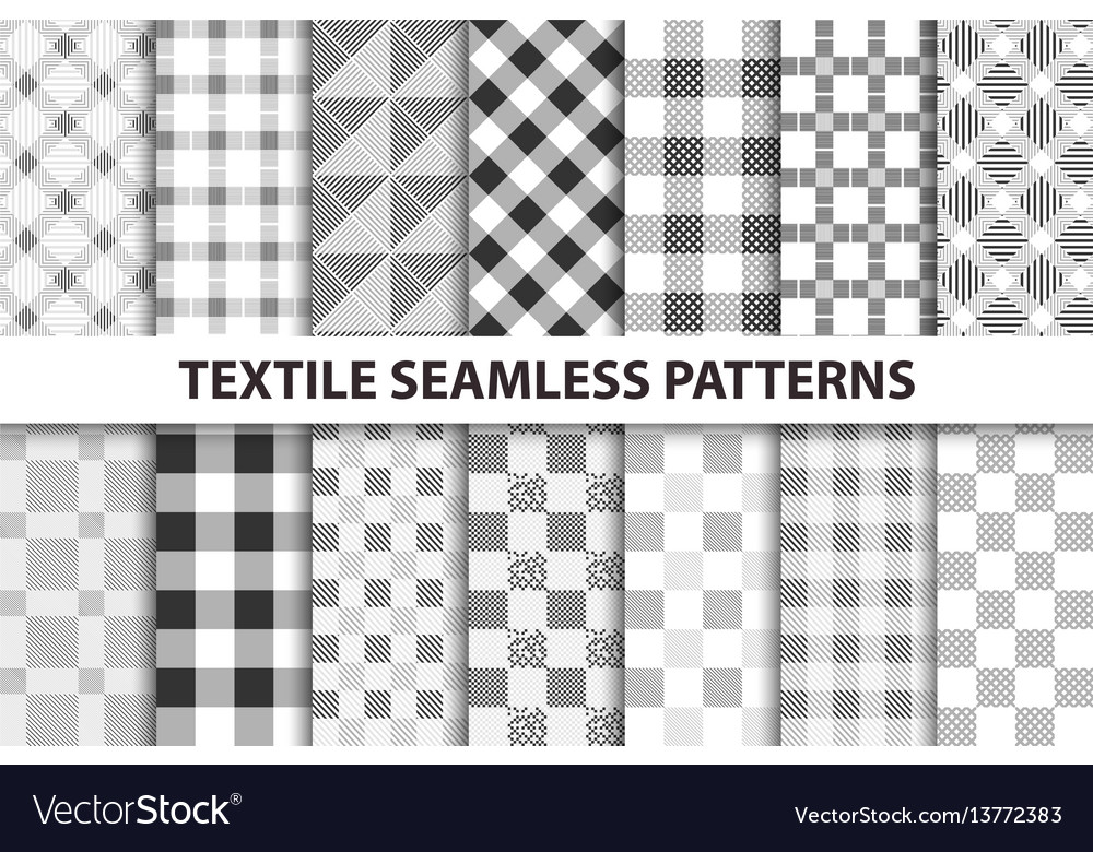 Set of textile seamless patterns Royalty Free Vector Image