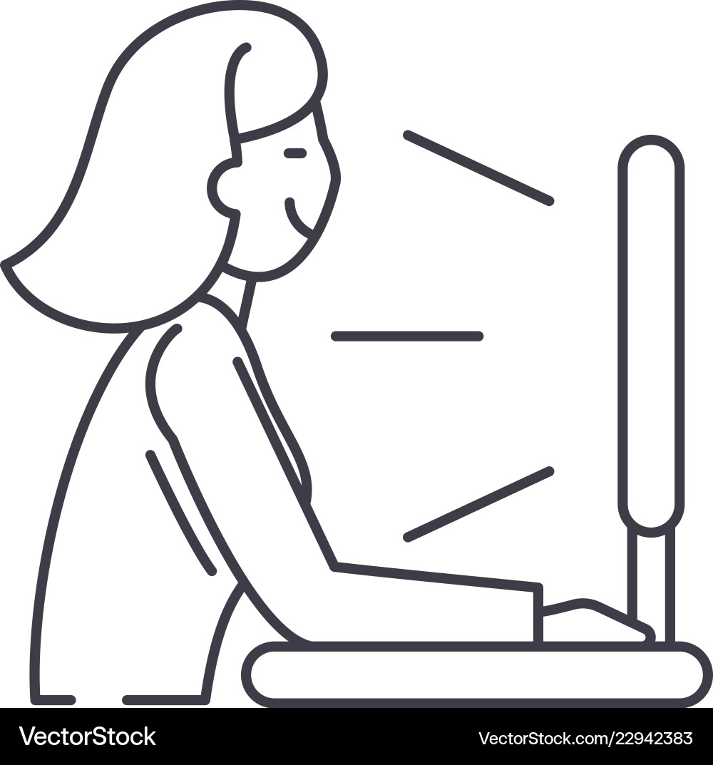 View tv series line icon concept Royalty Free Vector Image