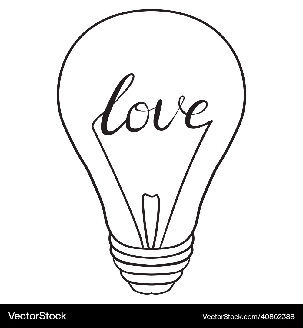 A light bulb sketch icon for the internet Vector Image