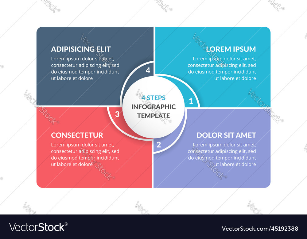 Circle diagram - four elements Royalty Free Vector Image Circle diagram - four elements Royalty Free Vector Image