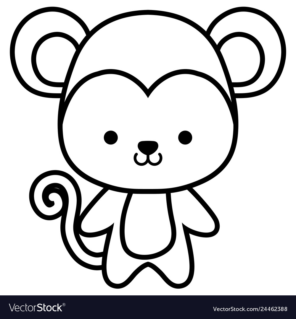 Cute and little monkey character Royalty Free Vector Image