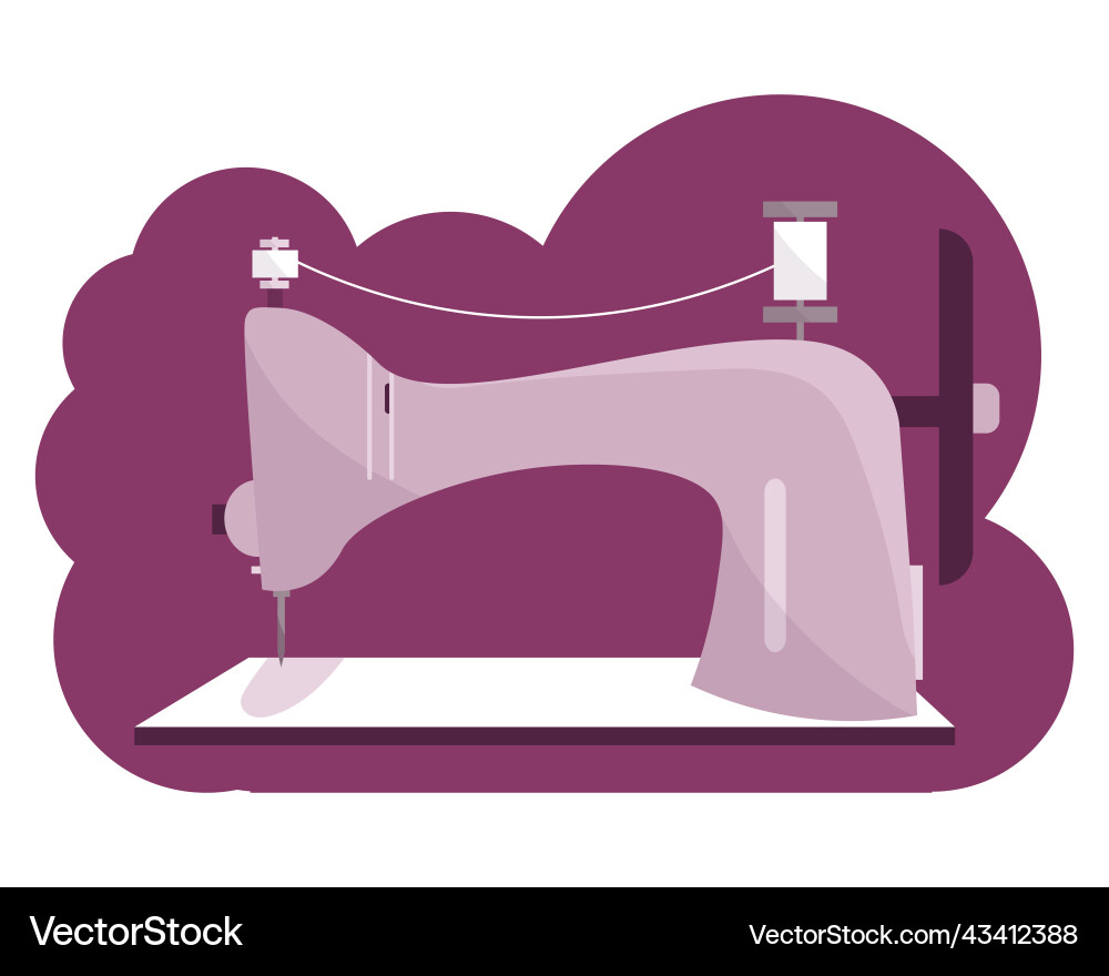 Flat of sew machine icon Royalty Free Vector Image