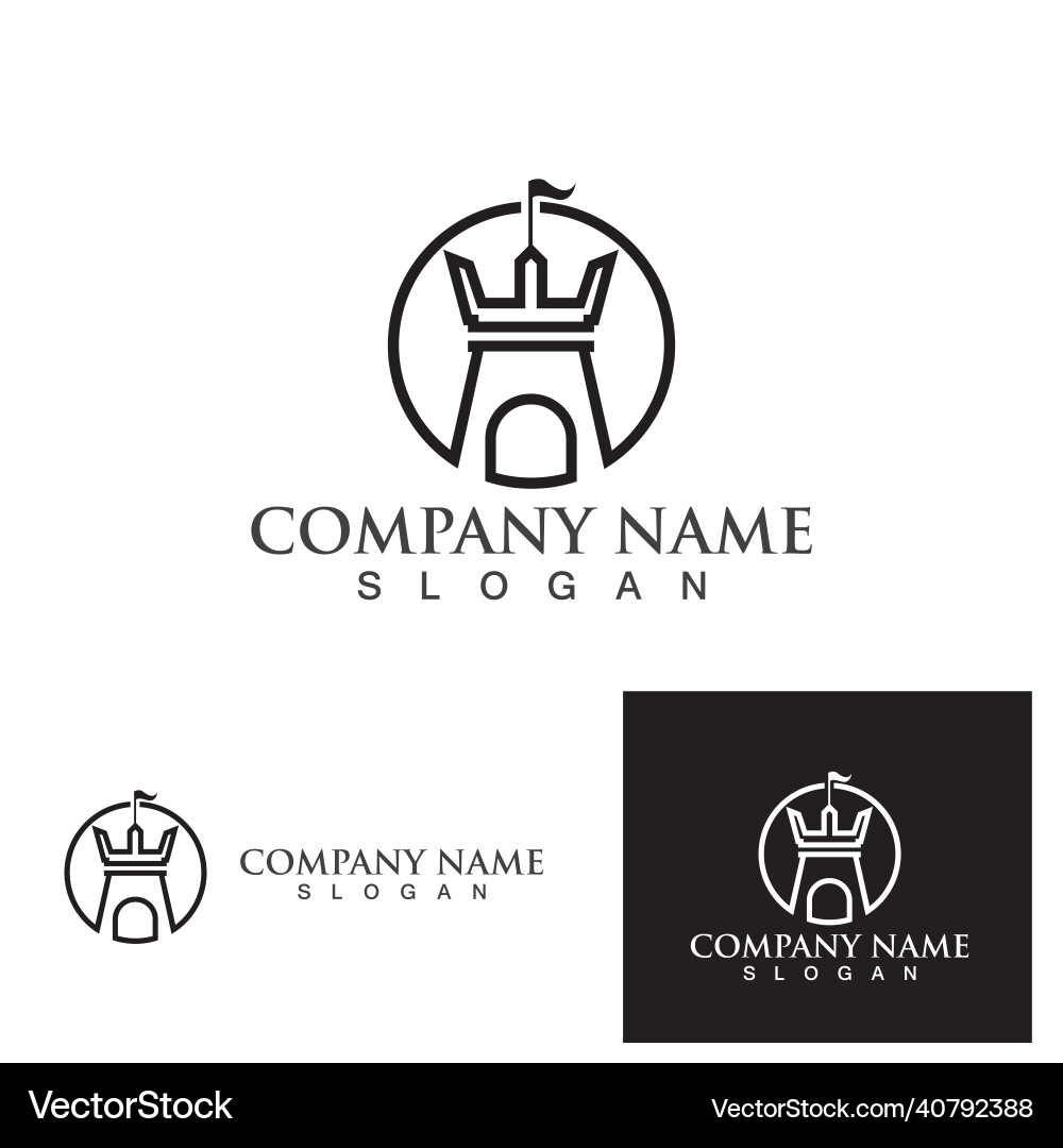 Fortress logo and symbol template Royalty Free Vector Image