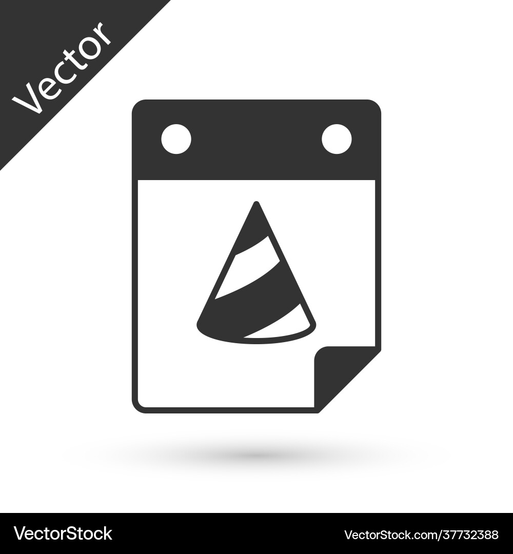 Grey calendar party icon isolated on white Vector Image