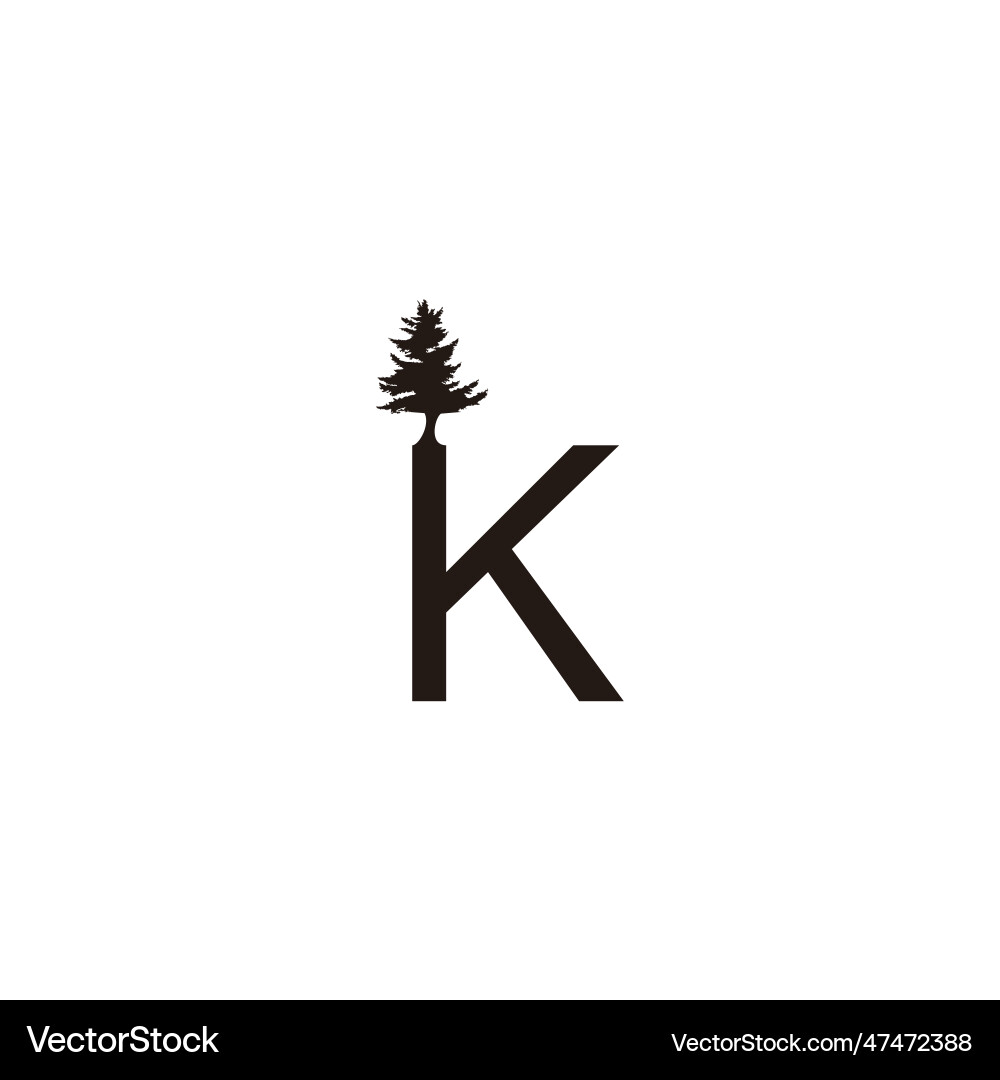 Letter k tree geometric symbol simple logo Vector Image