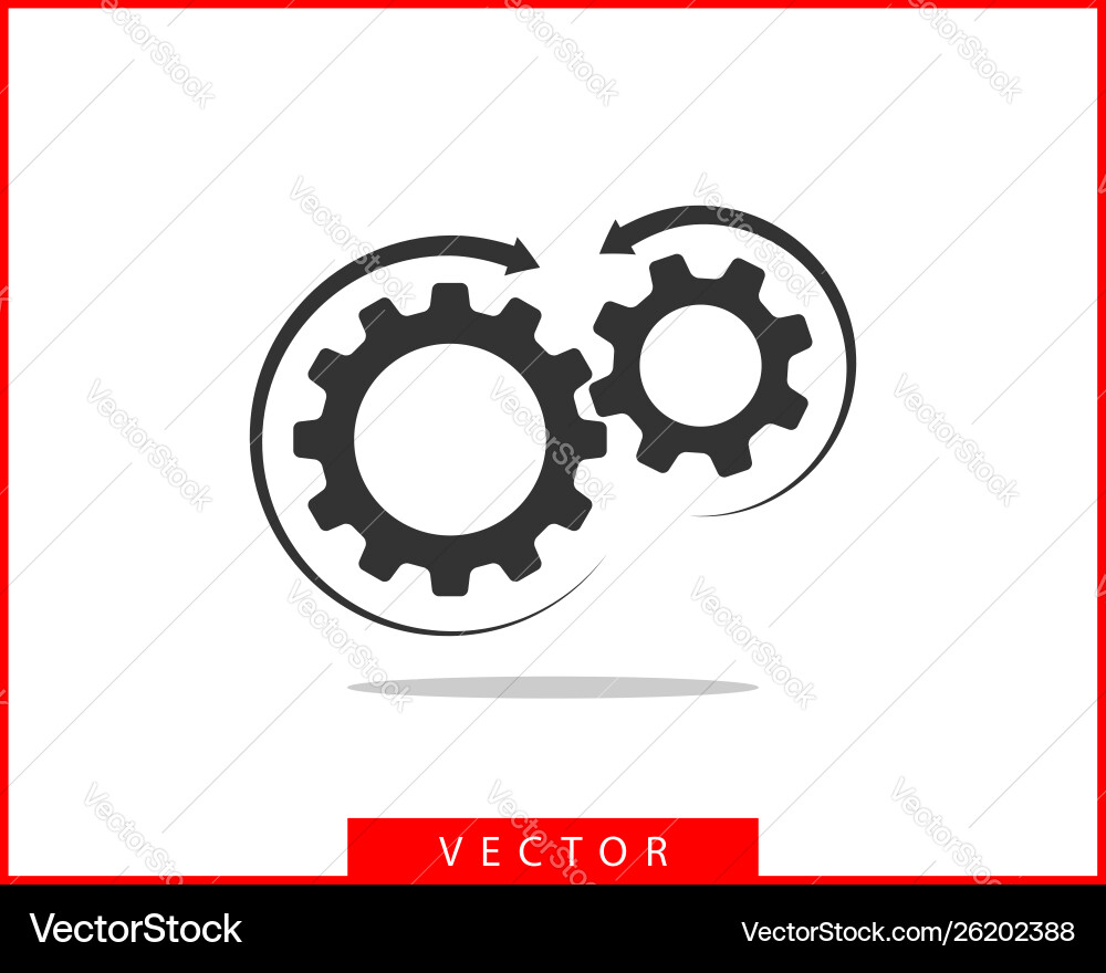 Metal gears and cogs gear icon flat design Vector Image