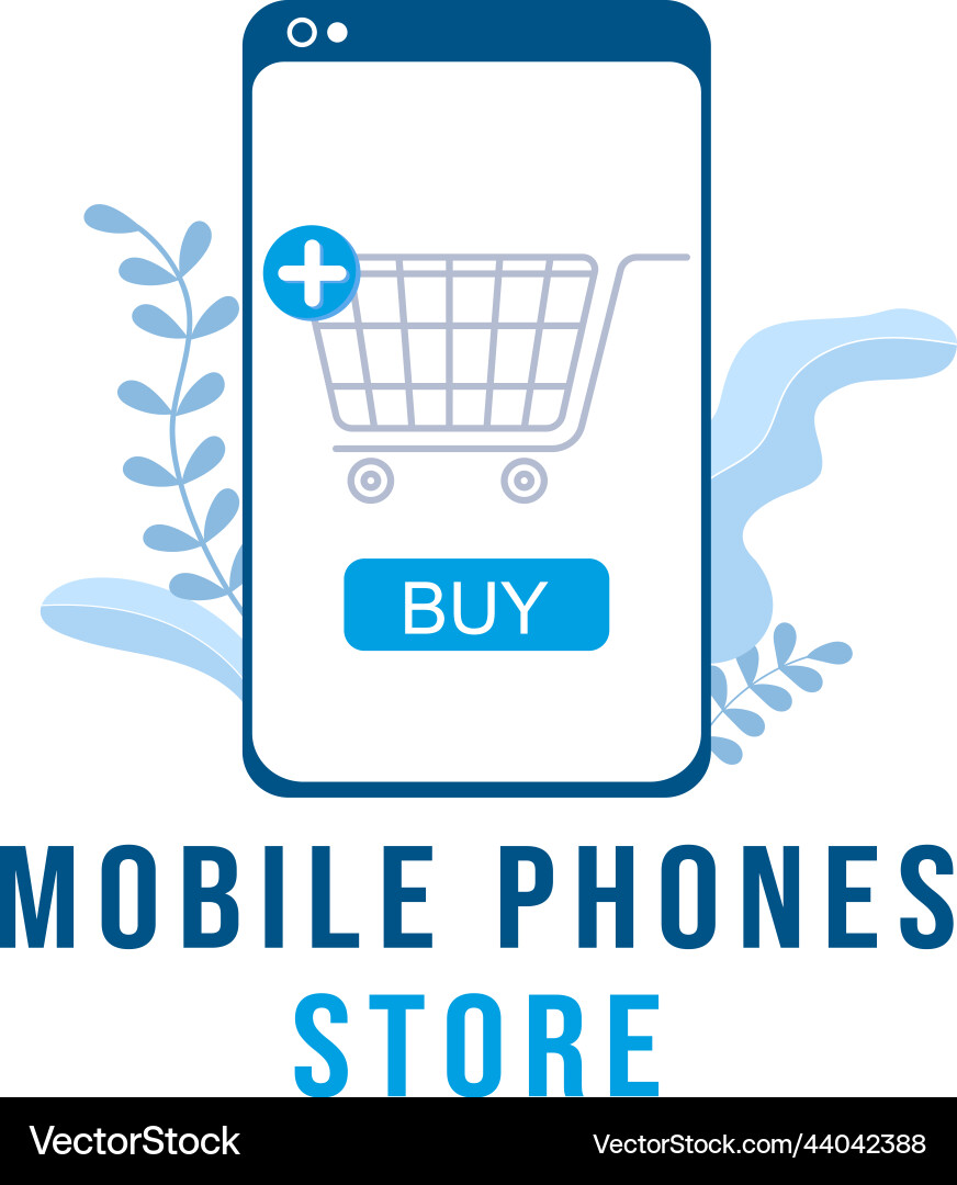 Mobile phone store template hand drawn cartoon Vector Image