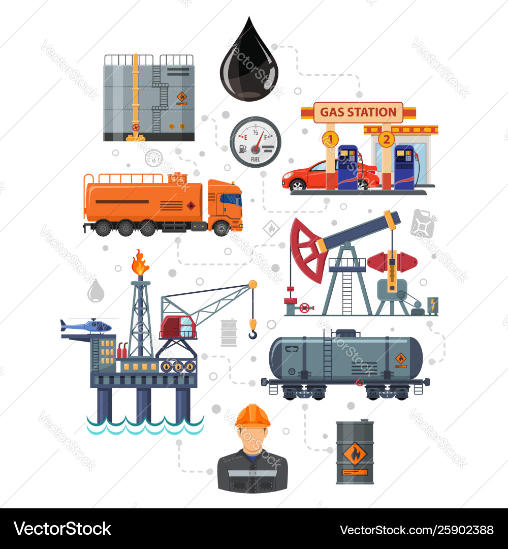 Oil industry infographics Royalty Free Vector Image