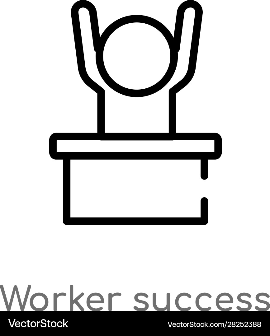 Outline worker success icon isolated black simple Vector Image