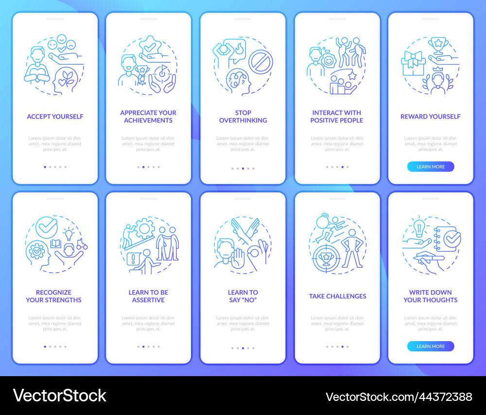 Overcoming lack of confidence blue gradient Vector Image