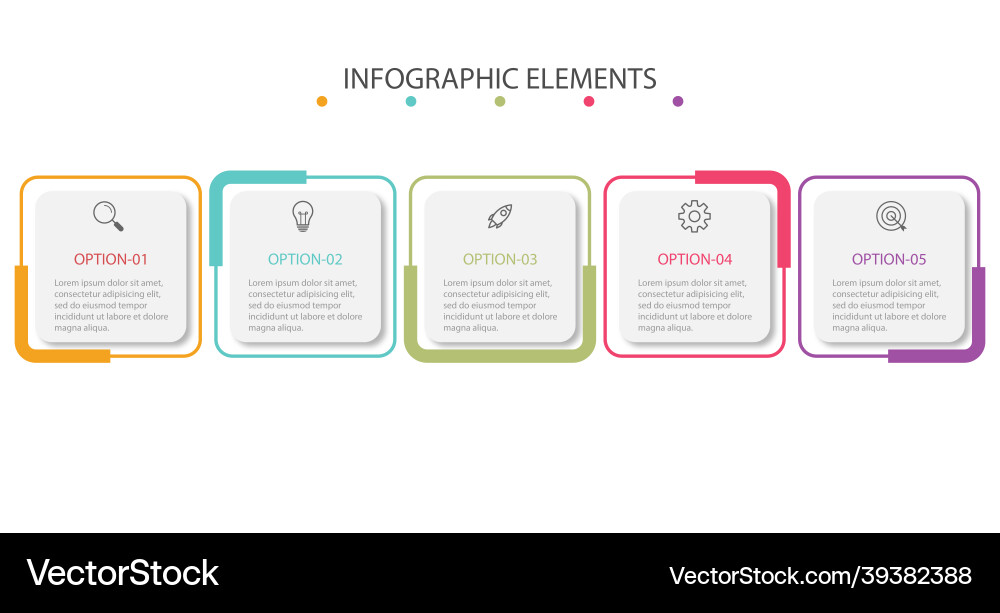 Presentation business infographic template with 5 Vector Image