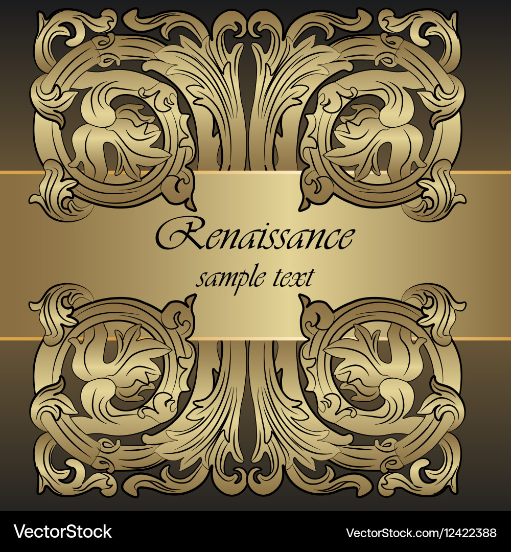 Renaissance Royal classic ornament invitation Vector Image