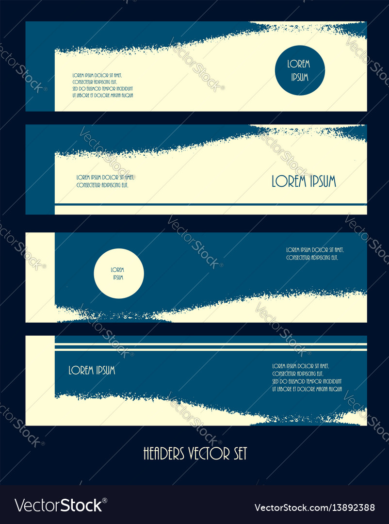 Set of horizontal headers web Royalty Free Vector Image